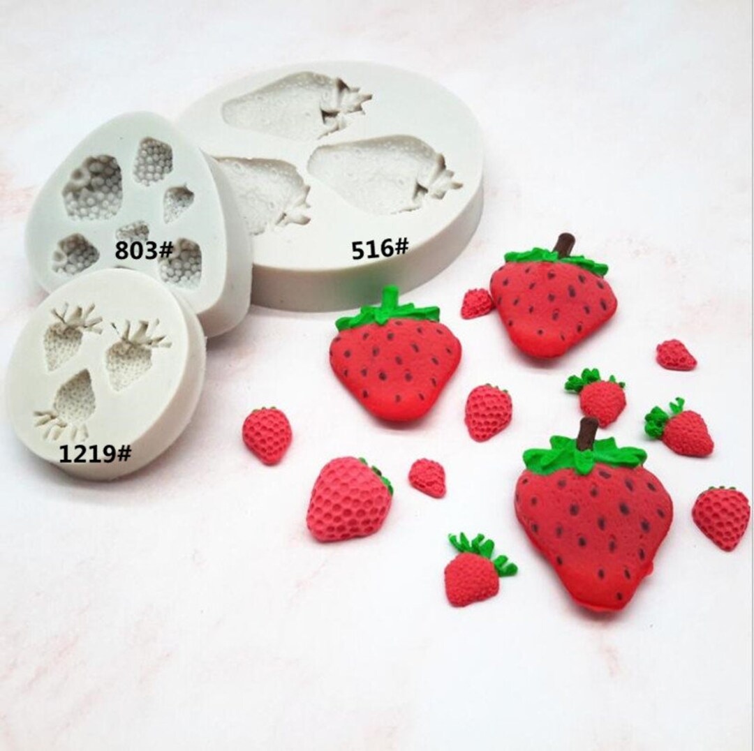 3D Size Strawberry Shape Cake Mold Mould Fondant Silicone Mold Biscuit ...