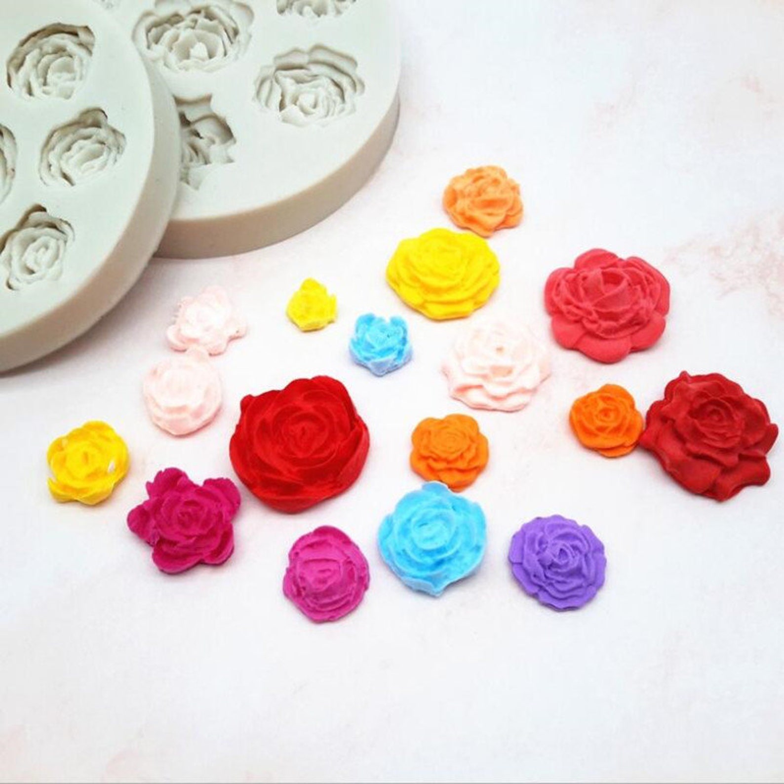 3D Rose Collection Cake Mold Mould Fondant Silicone Mold - Etsy