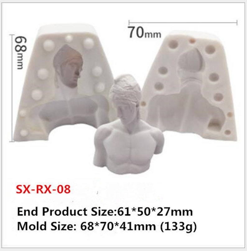 4 Styles Plaster Portrait Mold Geometric Man Face Molds - Etsy