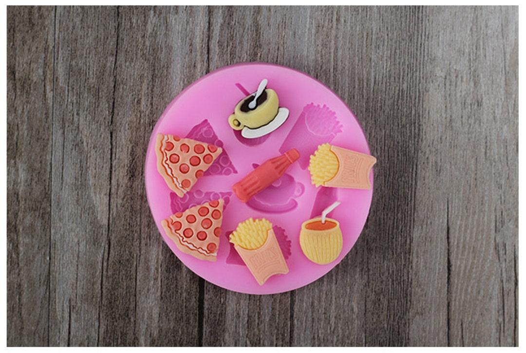 Pizza French Fries Fondant Silicone Mold Cake Decoration Mold Baking ...