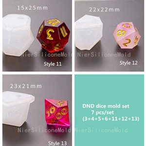 19 Styles Dice Mold-trpg Silicone Dice Mold-polyhedral Dice Mold-dnd ...
