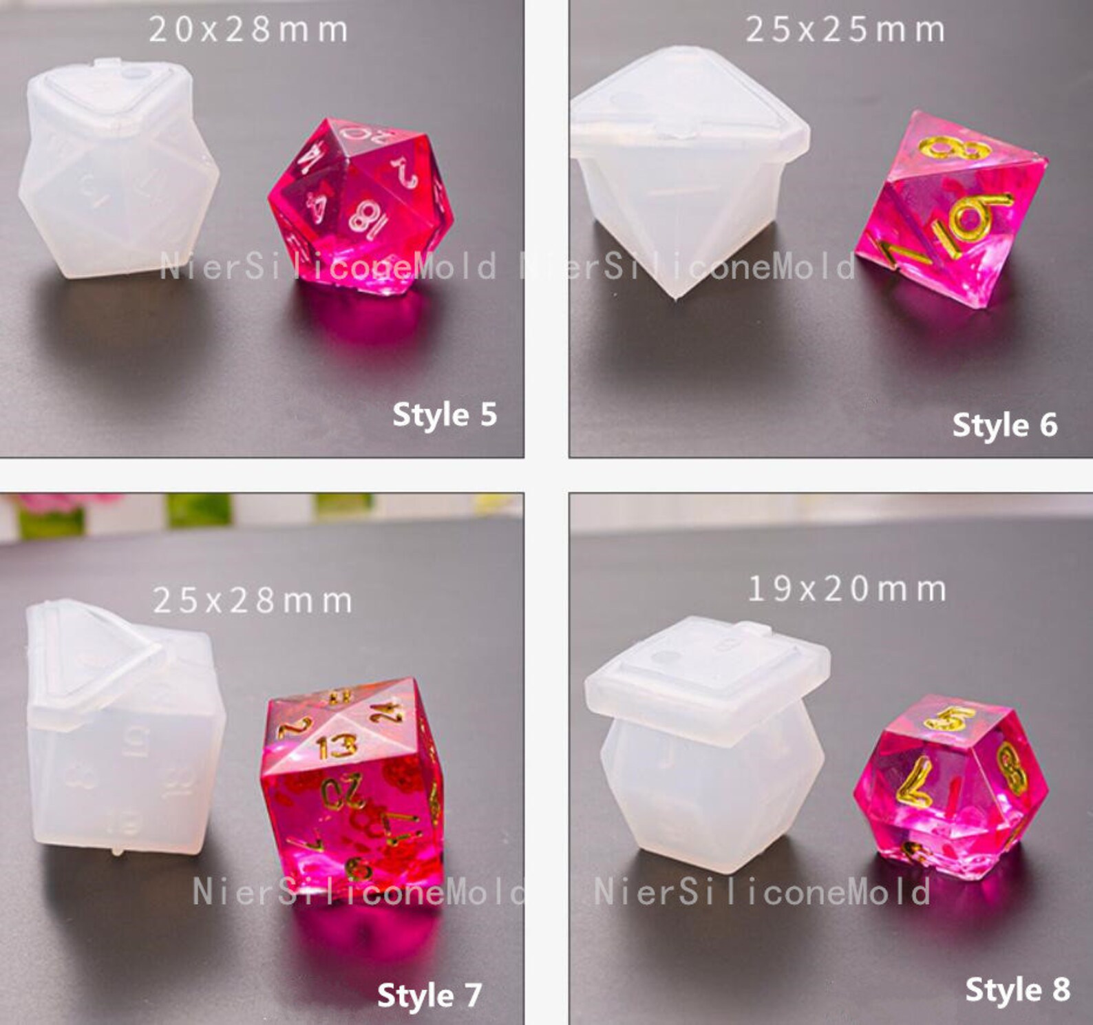 19 Styles Dice Mold-trpg Silicone Dice Mold-polyhedral Dice - Etsy