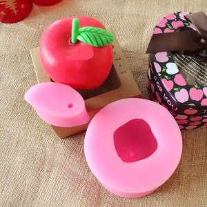 3D Diy Plant Silicone Soap Mold Apple Shape DIY Hand Soap Molds Candle ...