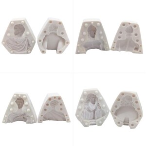 4 Styles Plaster Portrait Mold Geometric Man Face Molds Silicone Mold ...