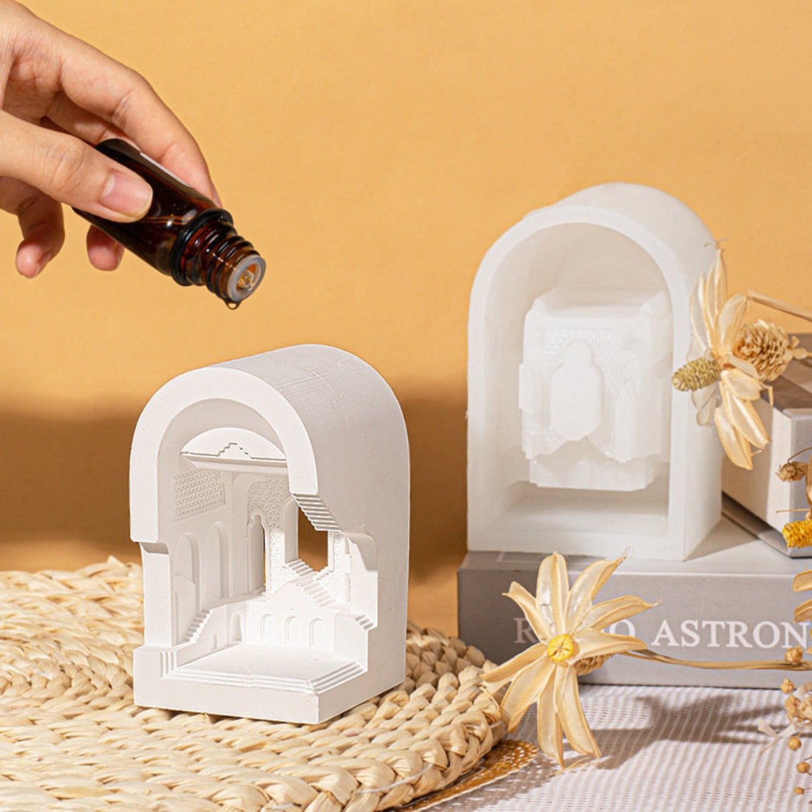 3D European Castle Palace Diffuser Stone Silicone Mold Diy Scented ...