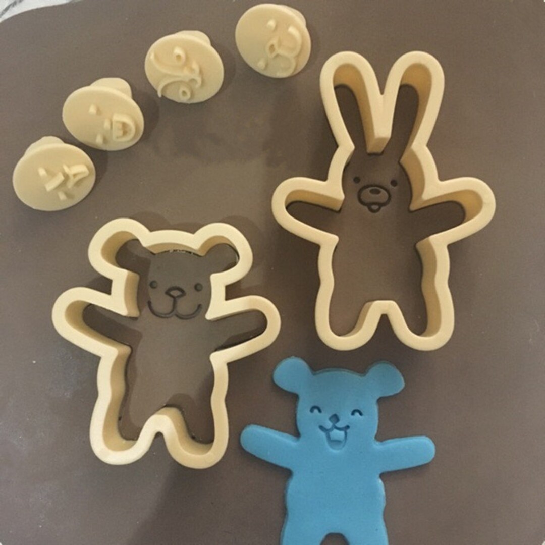 Cartoon Biscuits Mold Body 10 Expression Plastic Fondant Cookie Cutters ...