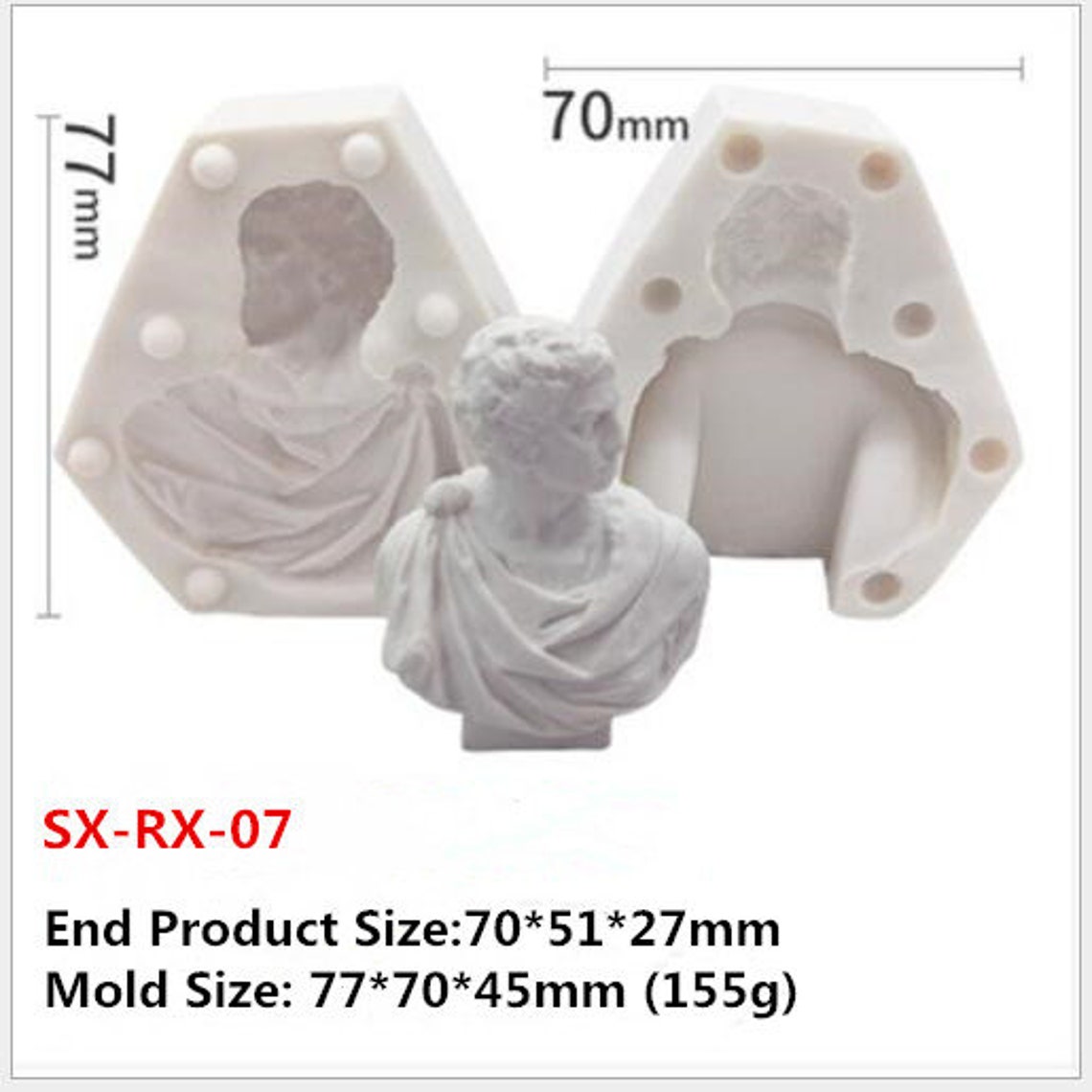 4 Styles Plaster Portrait Mold Geometric Man Face Molds | Etsy