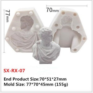 4 Styles Plaster Portrait Mold Geometric Man Face Molds Silicone Mold ...
