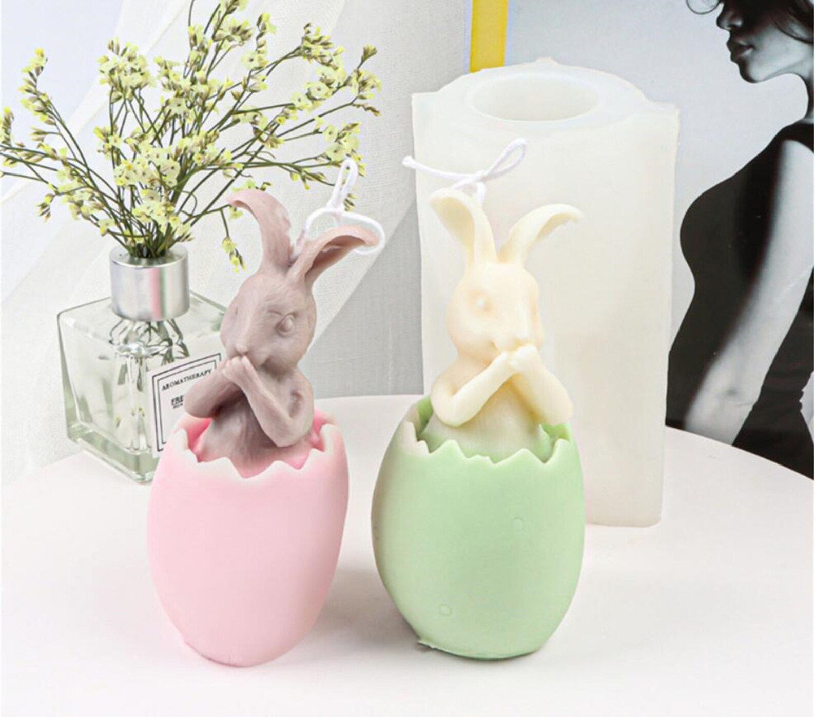 New Animal Rabbit Silicone Candle Mold 3D Eggshell Bunny Soap | Etsy