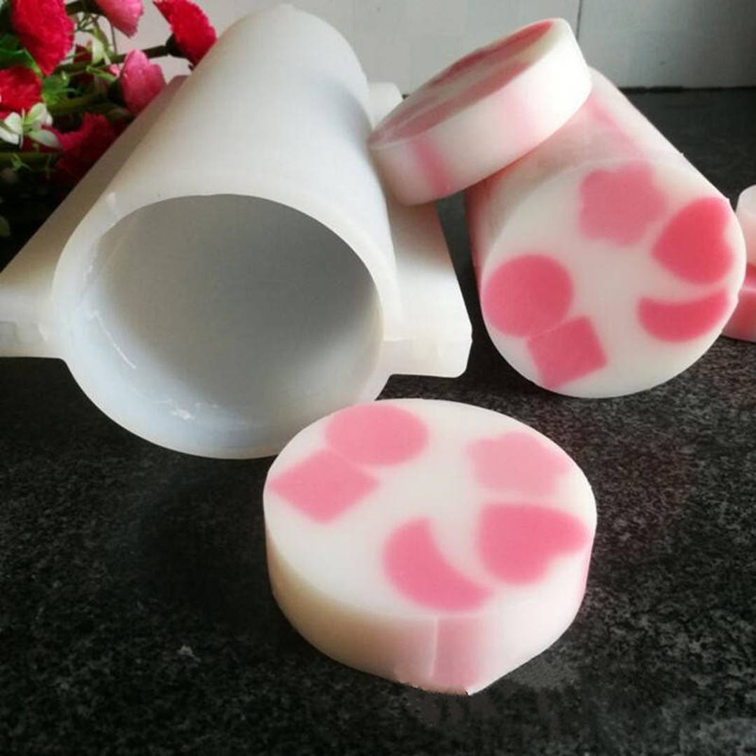 1KG 1000ml Round Tube Pipe Column Soap Mold Circular Silicone Molds DIY ...