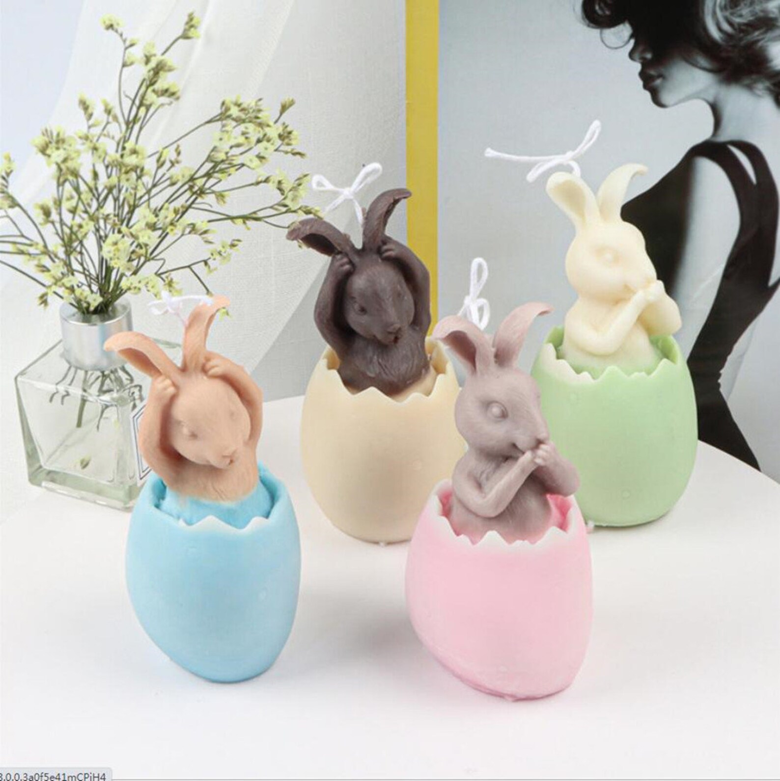 New Animal Rabbit Silicone Candle Mold 3D Eggshell Bunny Soap - Etsy