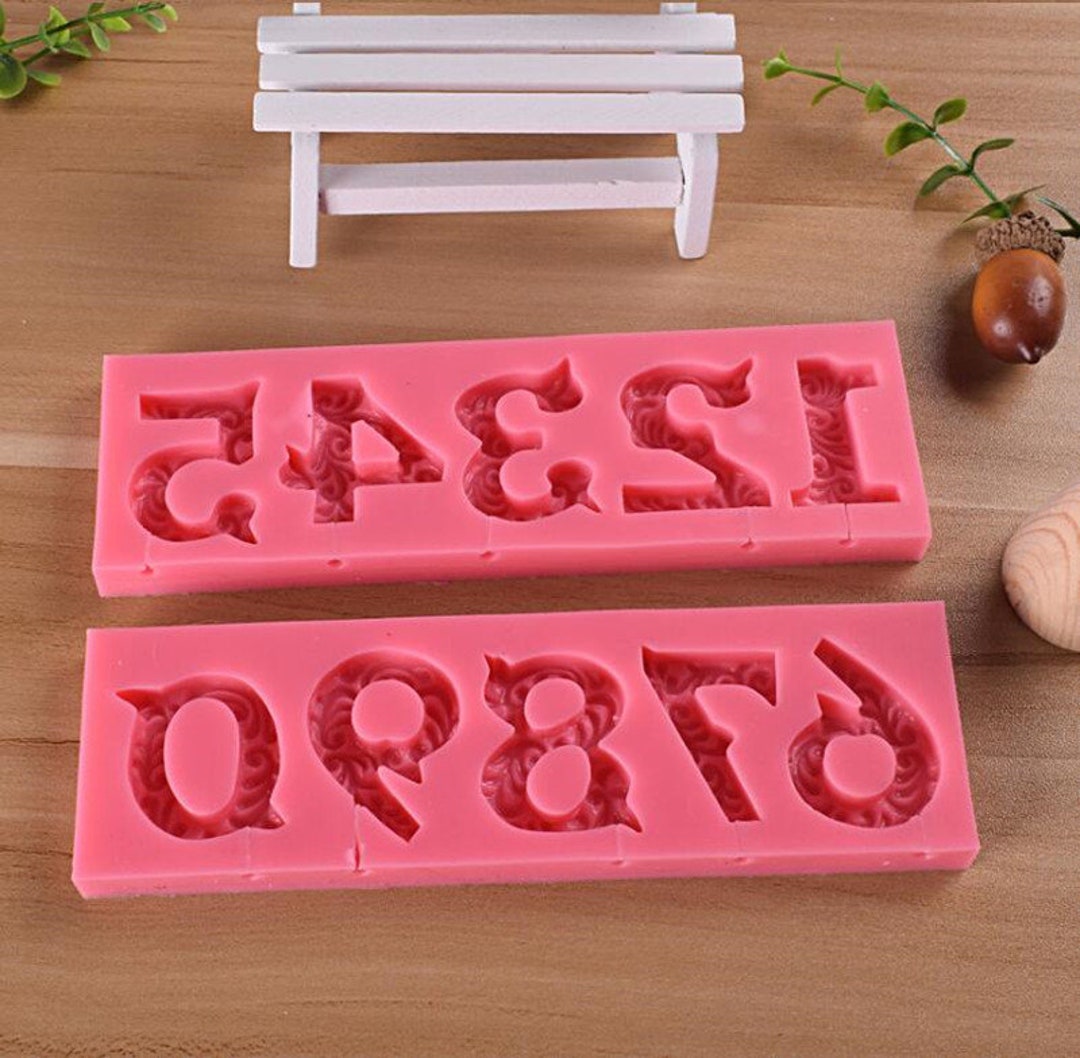 0-9 Numbers Birthday Digital Mold Lollipop Mould Number Shape Silicone ...