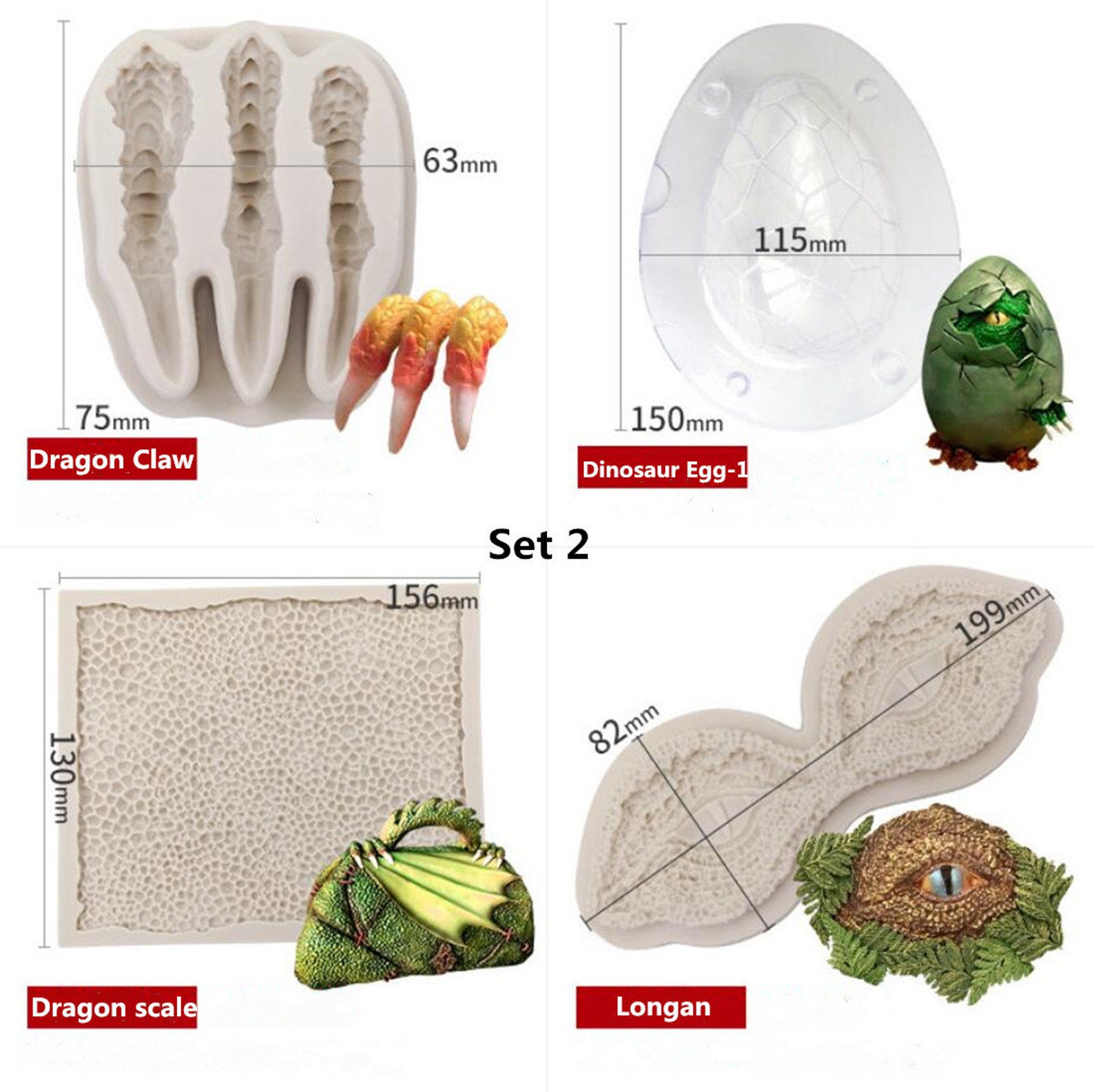 Longan Dragon Claw Dragon Scale Silicone Mold Soap Fondant - Etsy