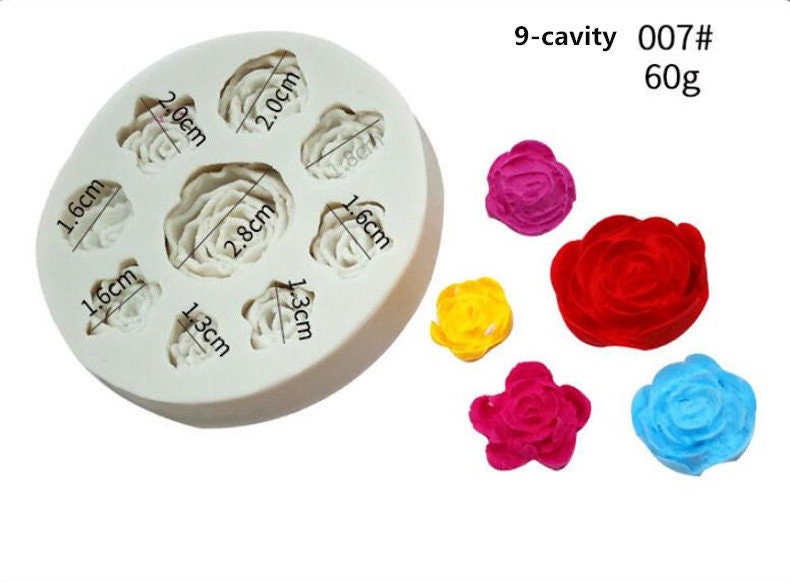 3D Rose Collection Cake Mold Mould Fondant Silicone Mold | Etsy