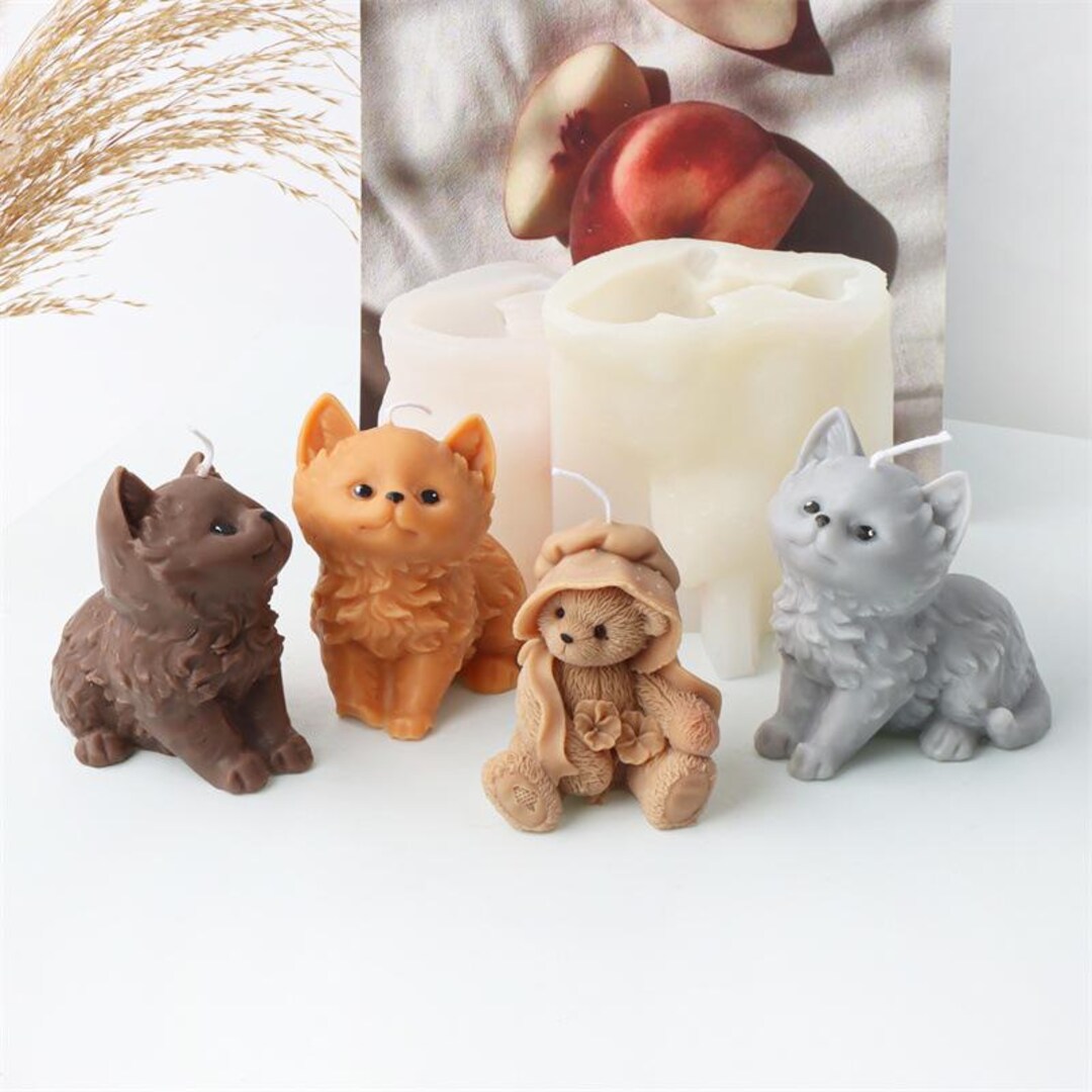 Cute Cat Candle Silicone Mold-animal Candle Mold-hat Cat Aroma Candle ...