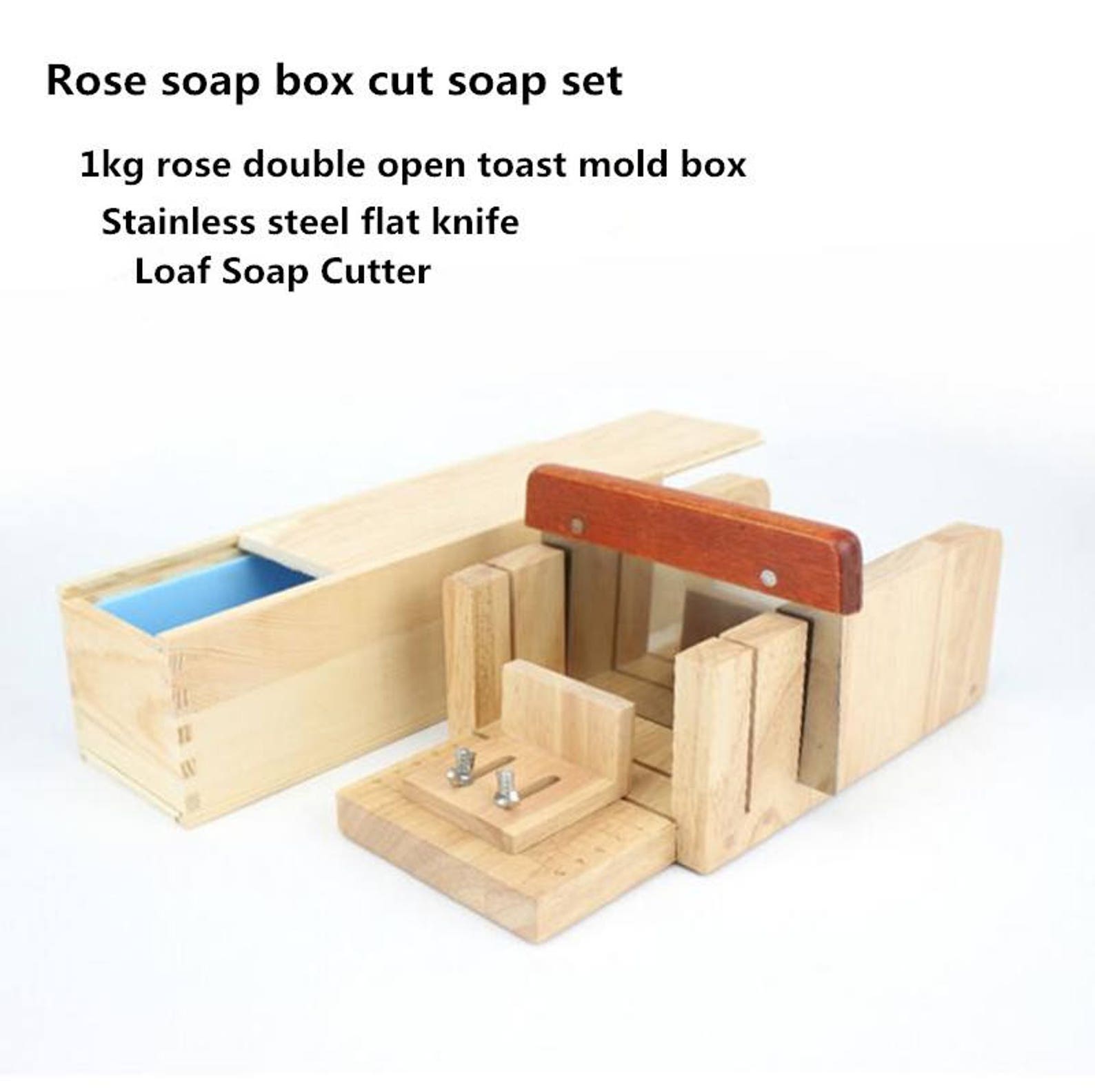 Silicone Loaf Soap Mold Set Wooden Box Cutter Tools With - Etsy