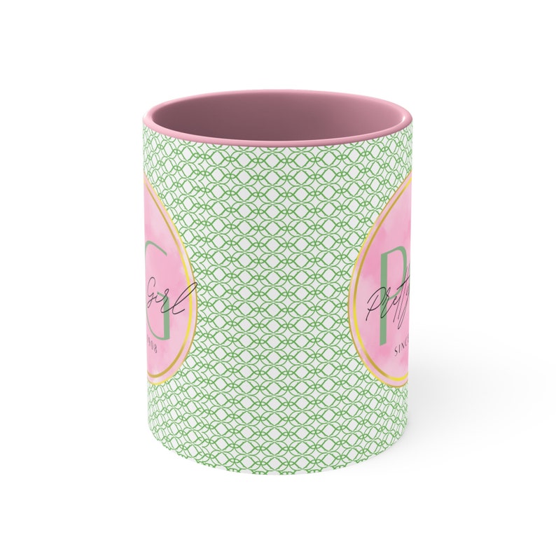 AKA Coffee Mug, Alpha Kappa Alpha Sorority Gift, J15, Pink and Green ...