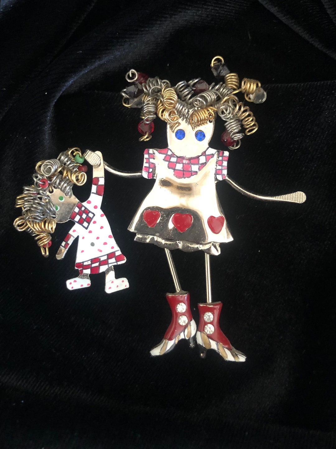 Mom and Daughter Pin and Earrings - Etsy