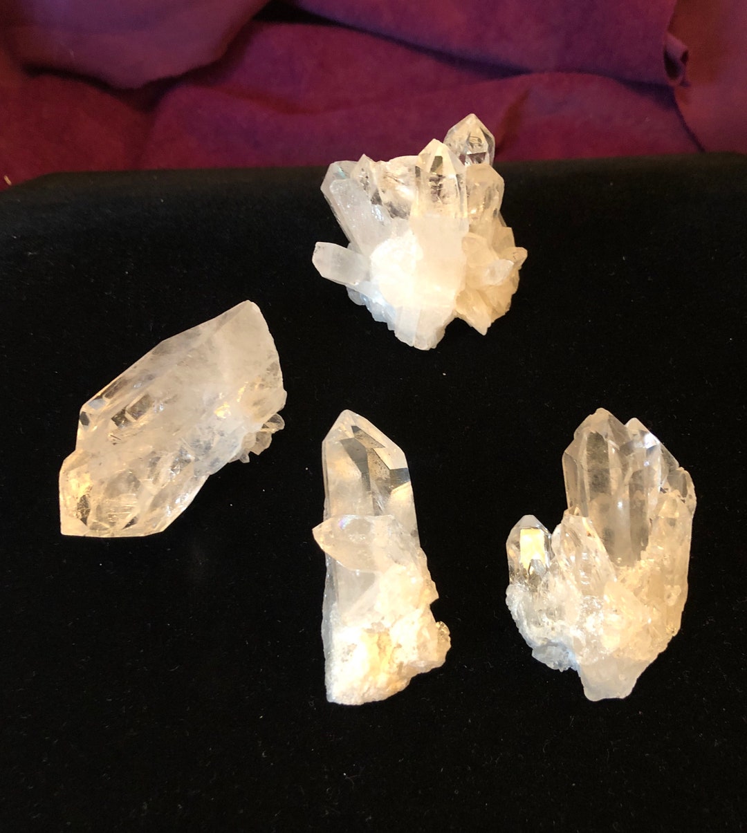 Quartz Crystal Points on Matrix Palm Stones - Etsy