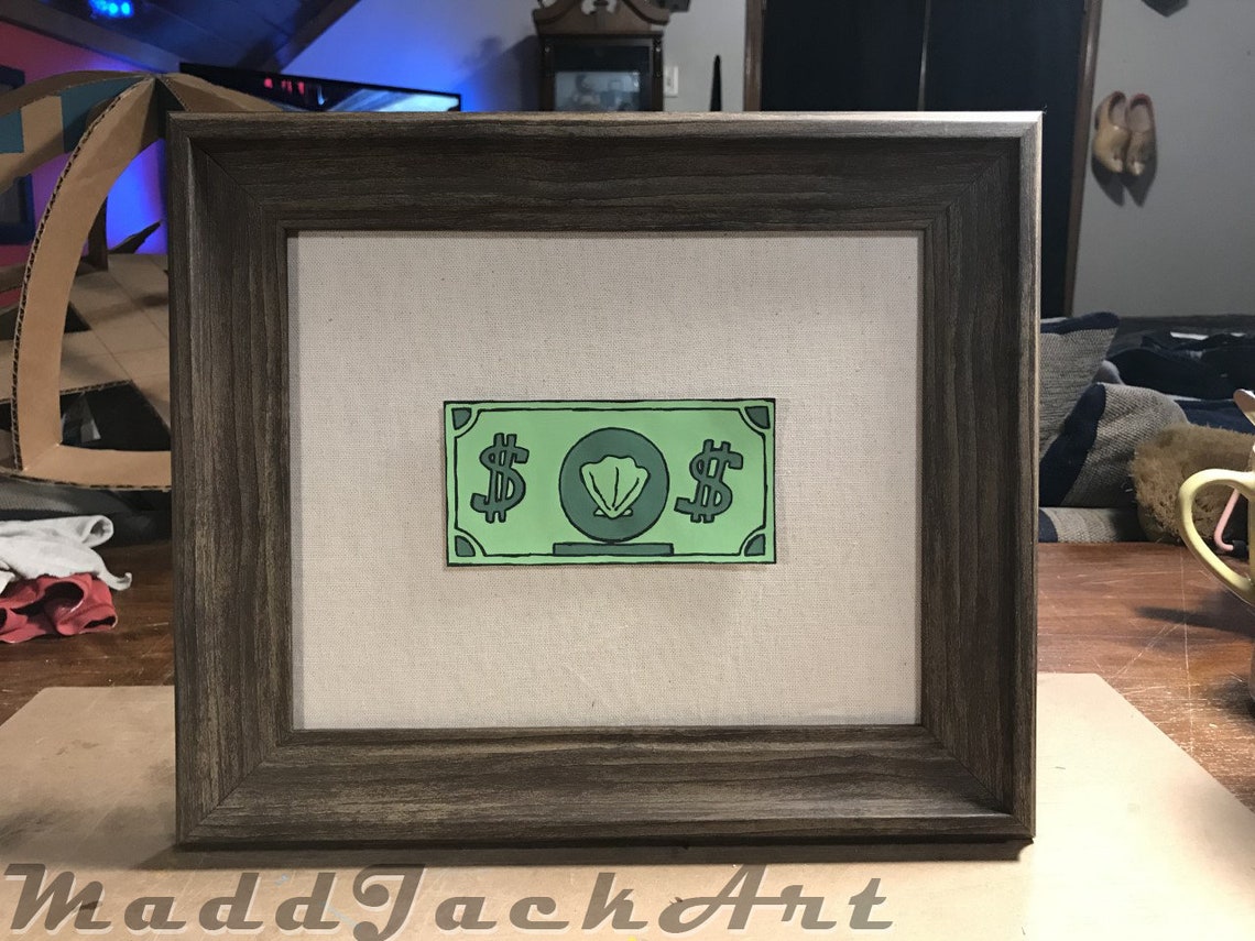 Spongebob Squarepants Mr. Krabs' First Dollar Painted | Etsy