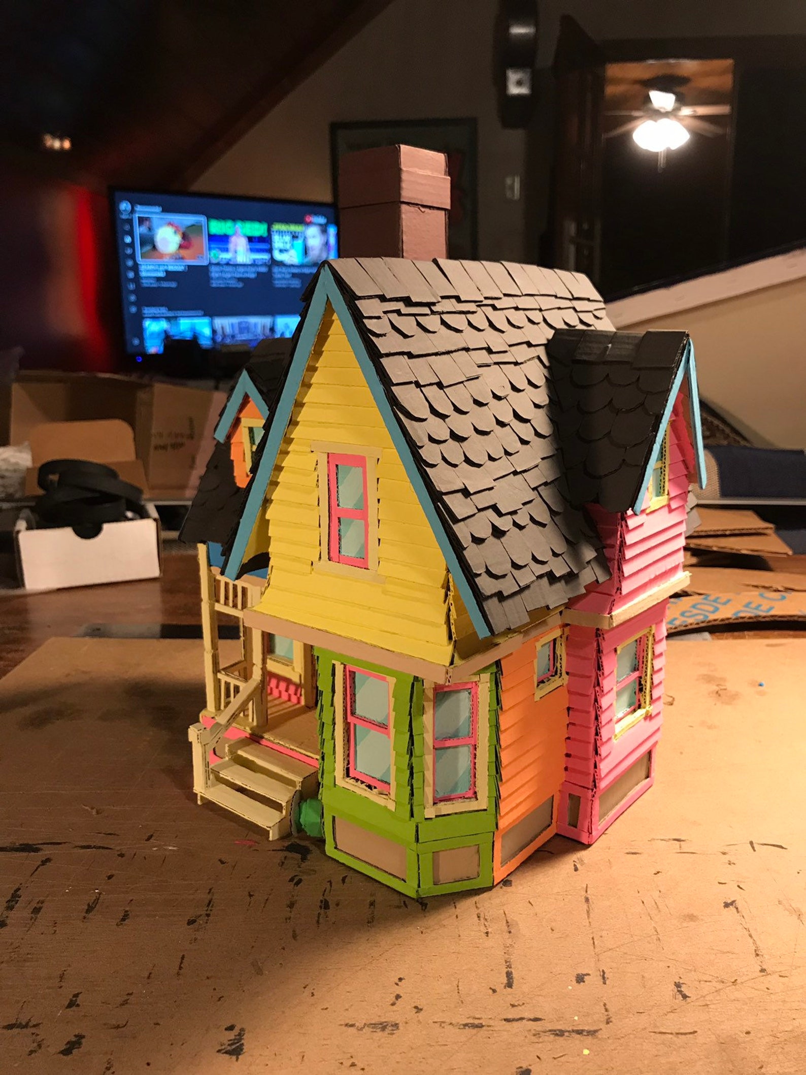 Pixar Up House Painted Cardboard Miniature | Etsy