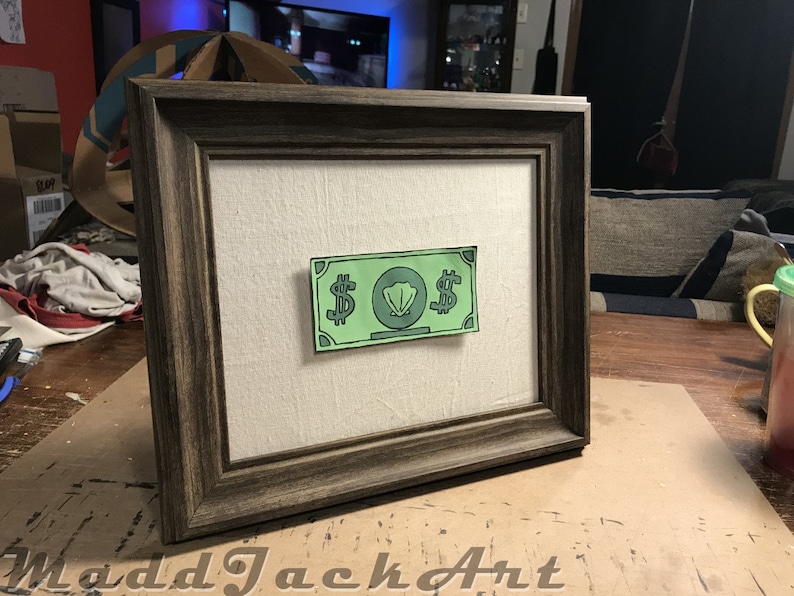 Spongebob Squarepants Mr. Krabs' First Dollar Painted | Etsy