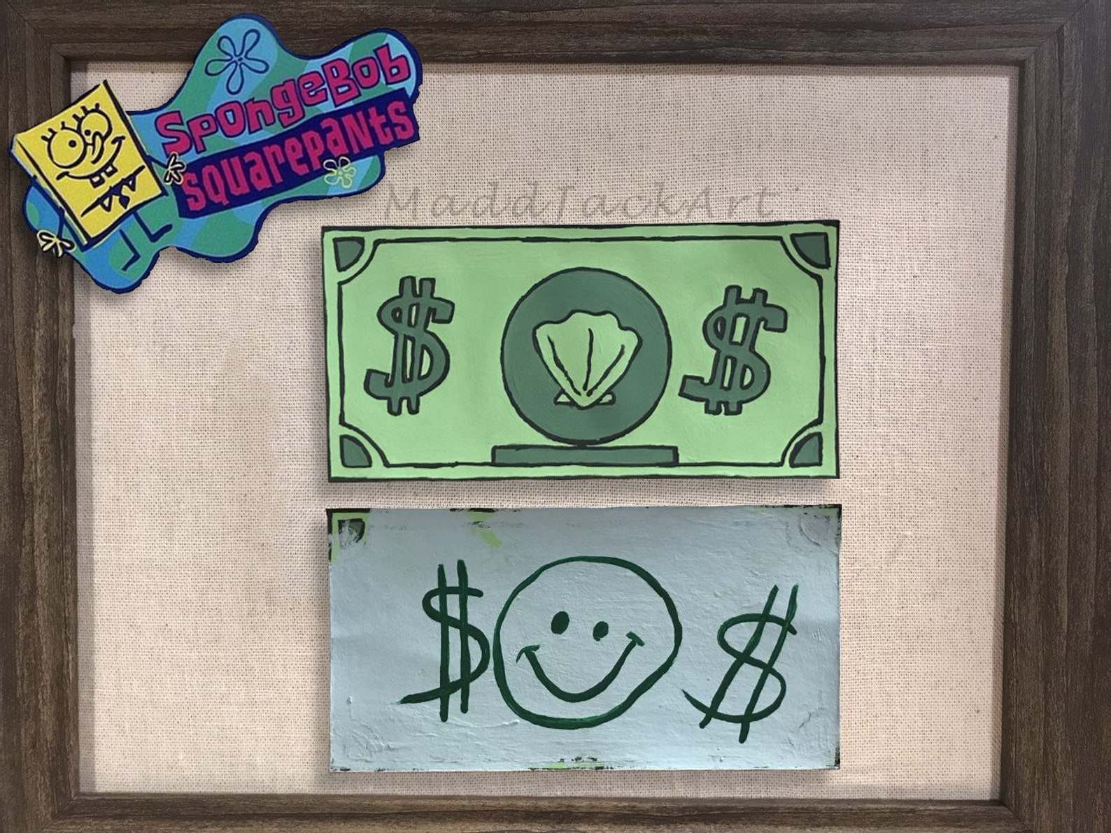 Spongebob Squarepants Mr. Krabs' First Dollar Painted Replica - Etsy Spongebob Squarepants Mr. Krabs' First Dollar Painted Replica - Etsy