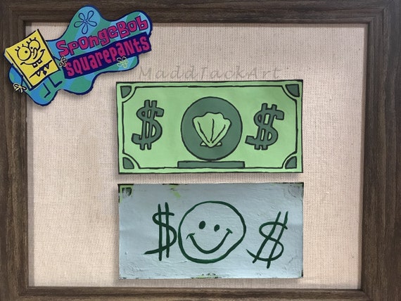 Spongebob Squarepants Mr. Krabs' First Dollar Painted | Etsy