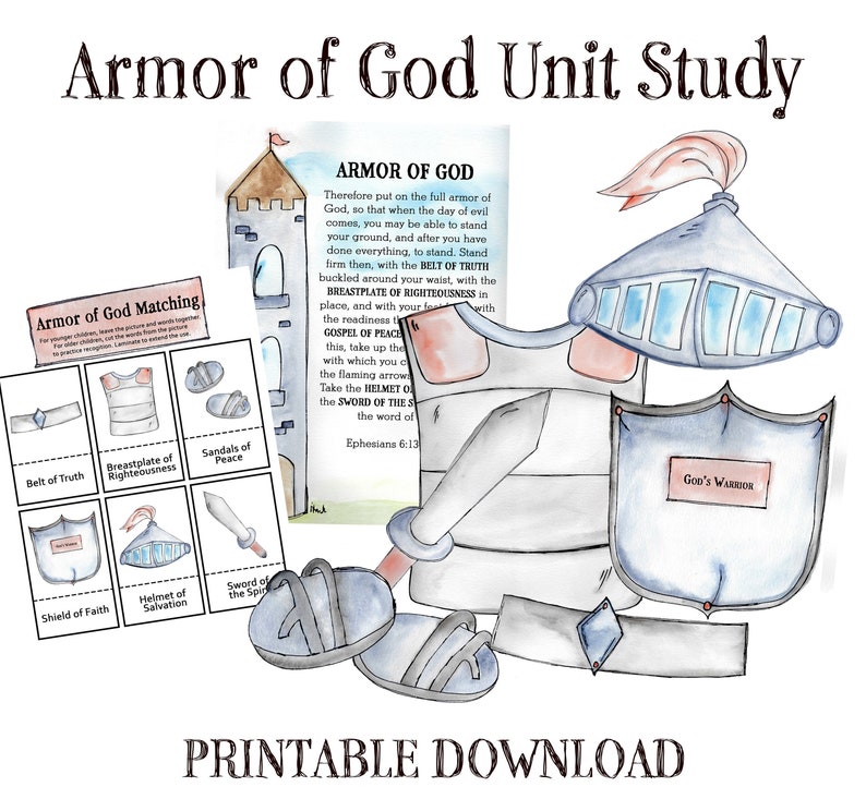 Armor of God Unit Study/biblical Training - Etsy