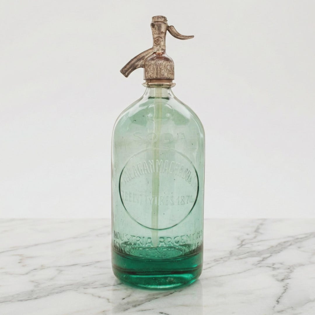 Vintage Green Argentine Soda Siphon – Restored Glass Seltzer Bottle ...
