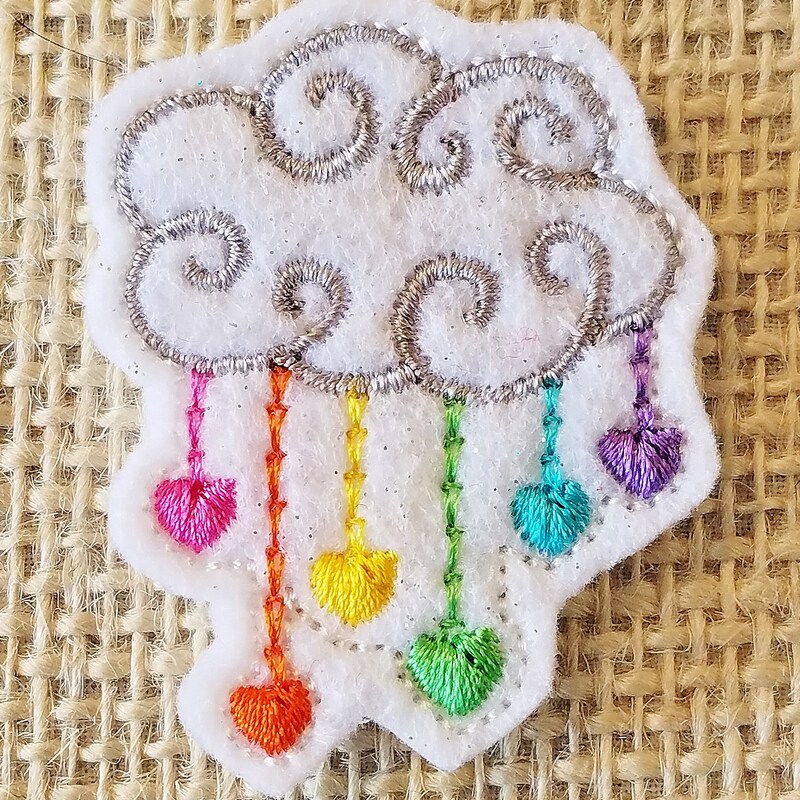 Rain Cloud Applique - Etsy