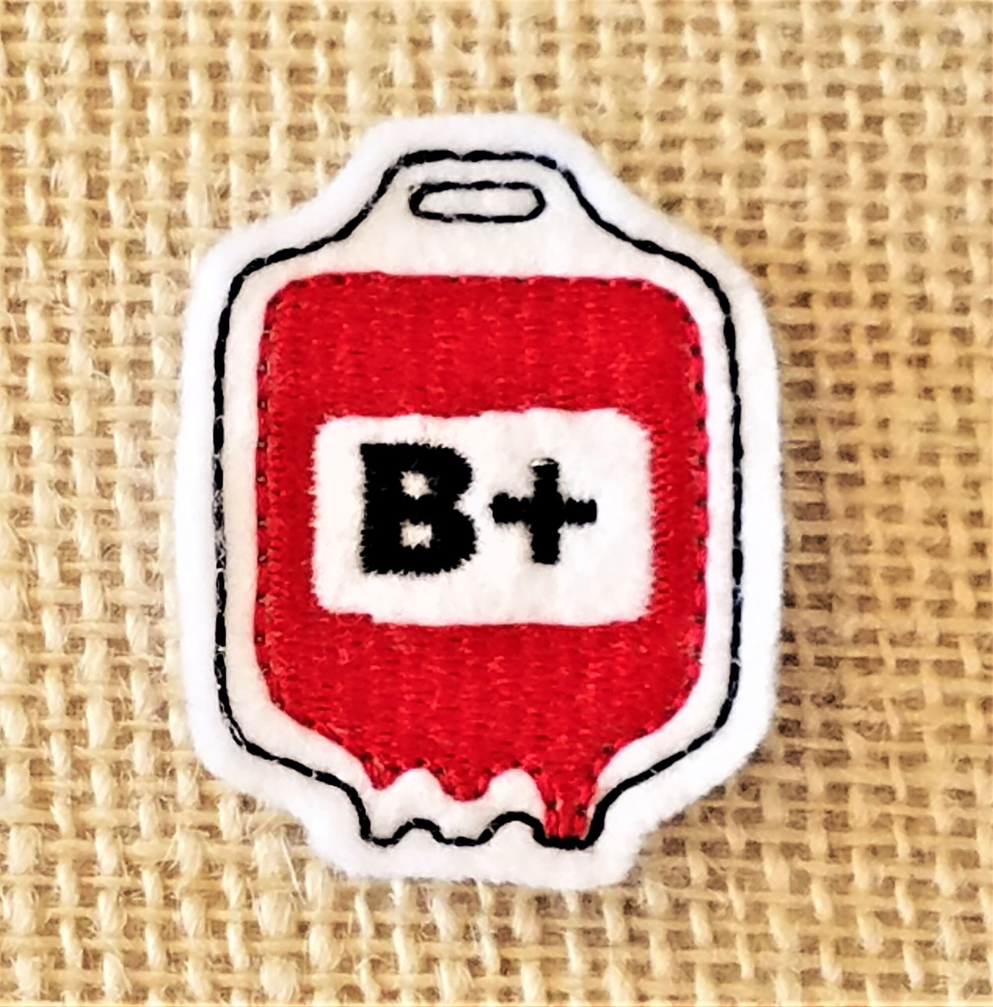 B Positive Blood Bag Felties-UNCUT-Pack of 6 Felt Emb | Etsy