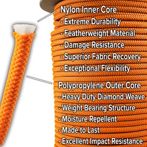 3/8" Polypropylene Rope - Heavy Duty, All Purpose, Durable, USA Made ...
