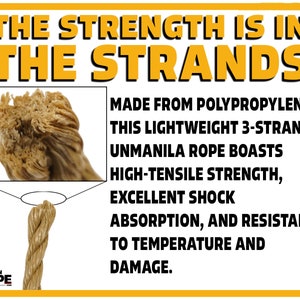 Twisted Promanila Rope Unmanila 3 Strand Outdoor Rope - Lightweight ...