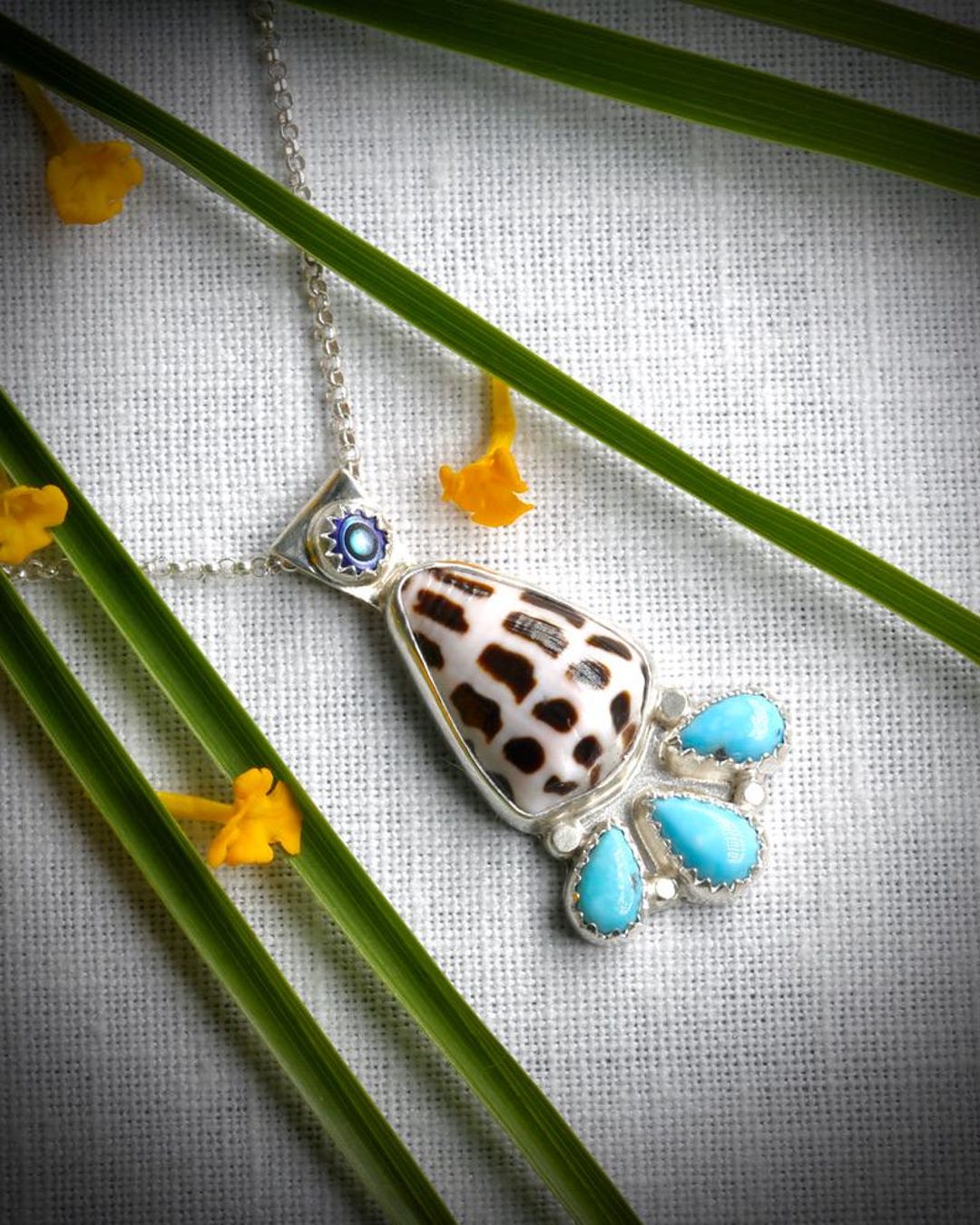 Hebrew Cone Shell Necklace - Sterling Silver Nakozari Turquoise ...