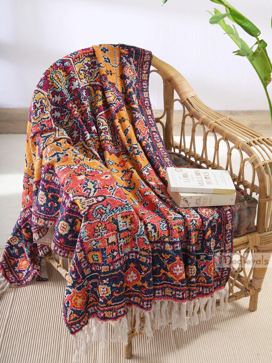 Ikat Blanket Throws Vintage Dark Colors Distressed Design Boho Chic ...