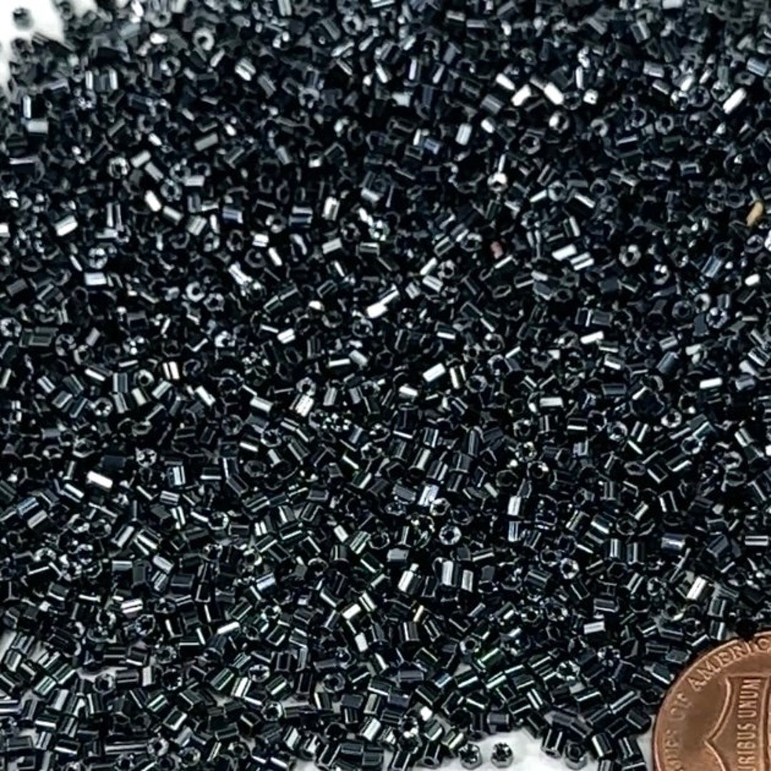 2 Cut Beads Size 12/0 Hematite Preciosa Ornela Traditional Czech Glass ...