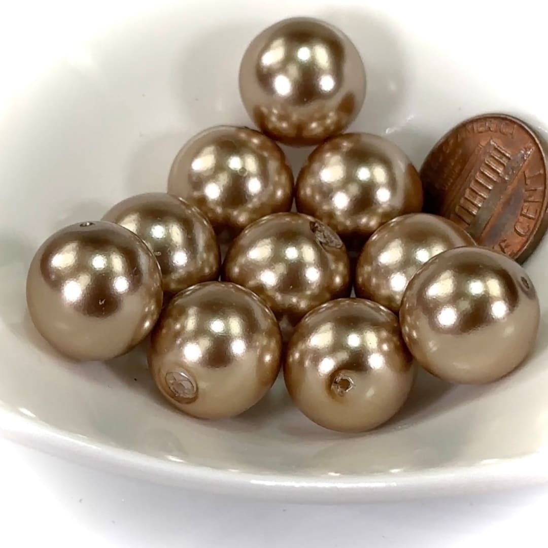 Czech Round Glass Imitation Pearls Mink Beige Pearl Color 5mm 6mm 8mm ...
