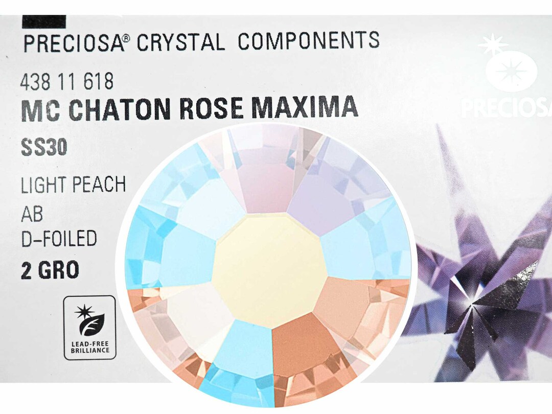 288 Preciosa Genuine Czech MAXIMA Crystals, Light Peach AB Flatbacks ...