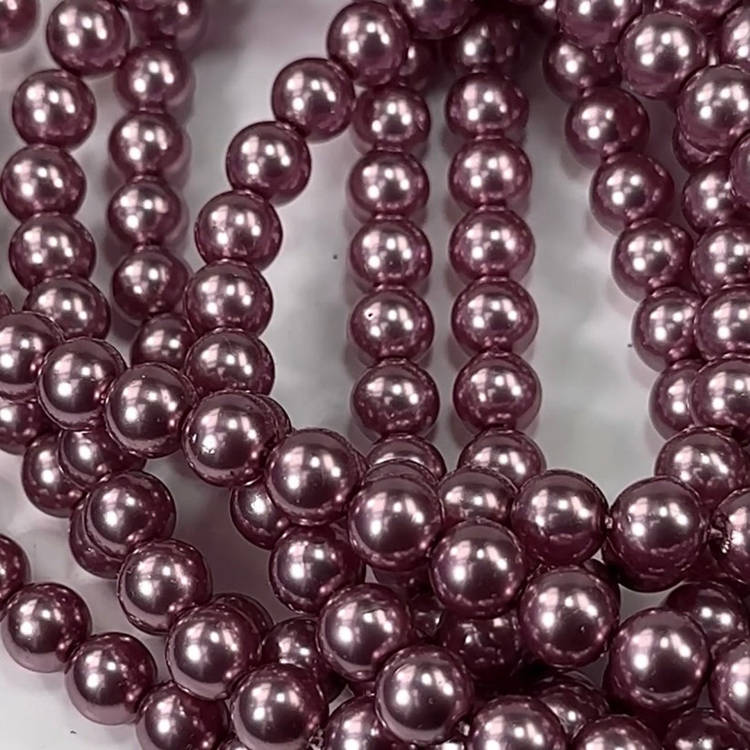Dusty Rose Czech Round Glass Imitation Pearls in 2mm 3mm 4mm 6mm 8mm ...