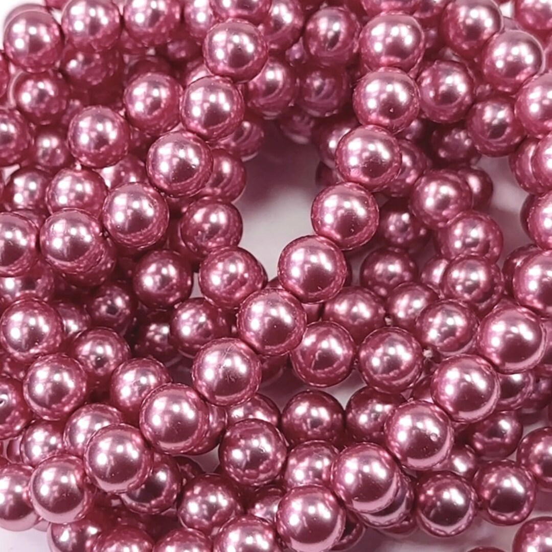 Fuchsia Pink Nacre Pearl Czech Round Glass Imitation Pearls in 2mm 3mm ...