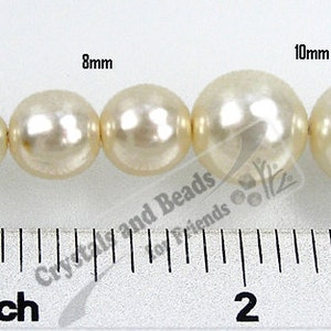 Creamrose Cream Pearl Czech Round Glass Imitation Pearls in 6mm ...