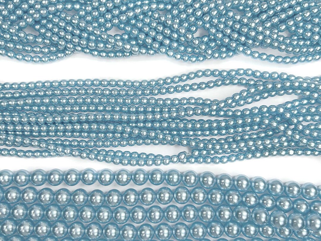 Baby Blue Pearl Czech Round Glass Imitation Pearls in 2mm 3mm 6mm ...