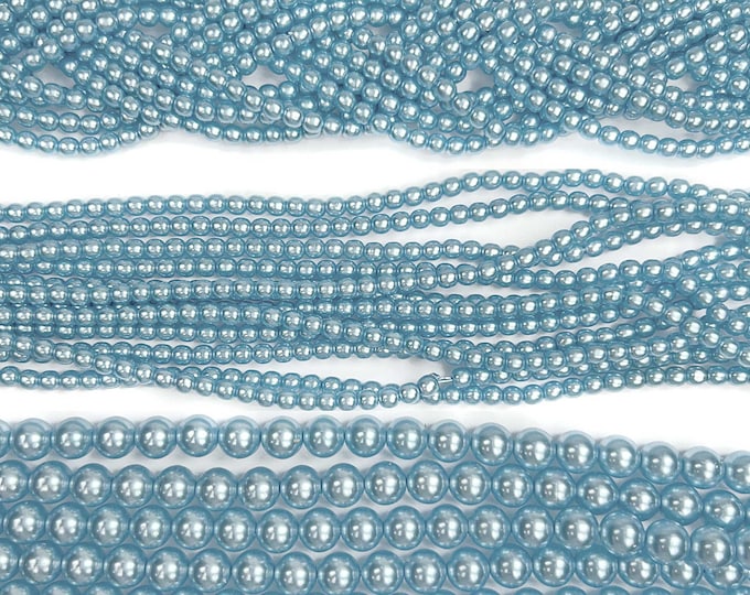 Baby Blue Pearl Czech Round Glass Imitation Pearls in 2mm - Etsy