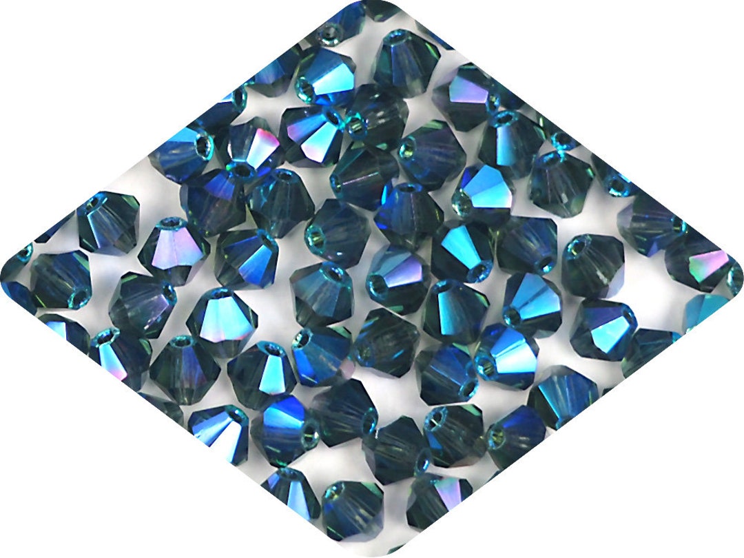 Montana Full AB Traditional Czech Glass MC Bicone Beads Rondell Diamond ...