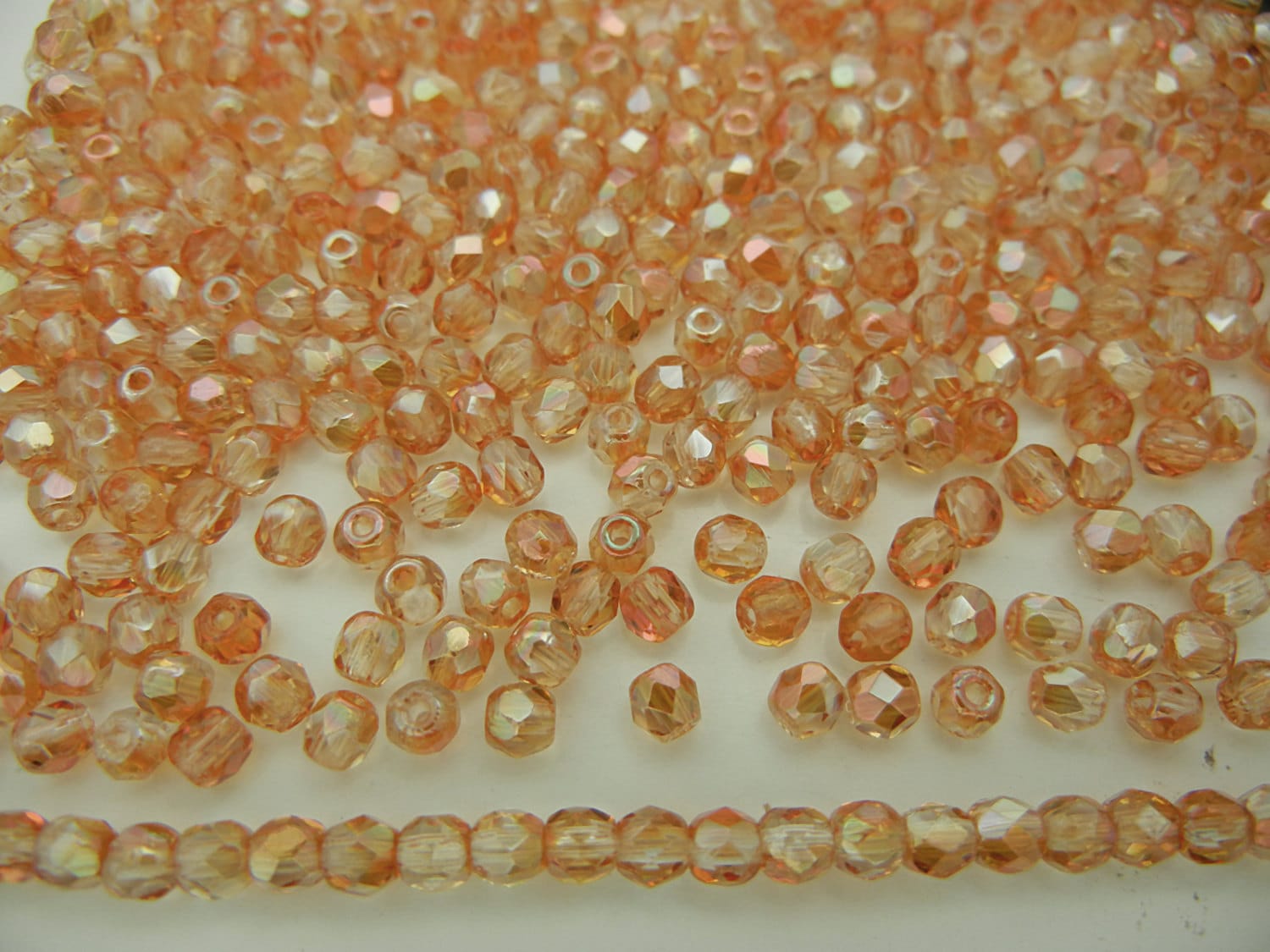 600 Crystal Apricot Medium Coated 3mm Preciosa Czech Fire | Etsy