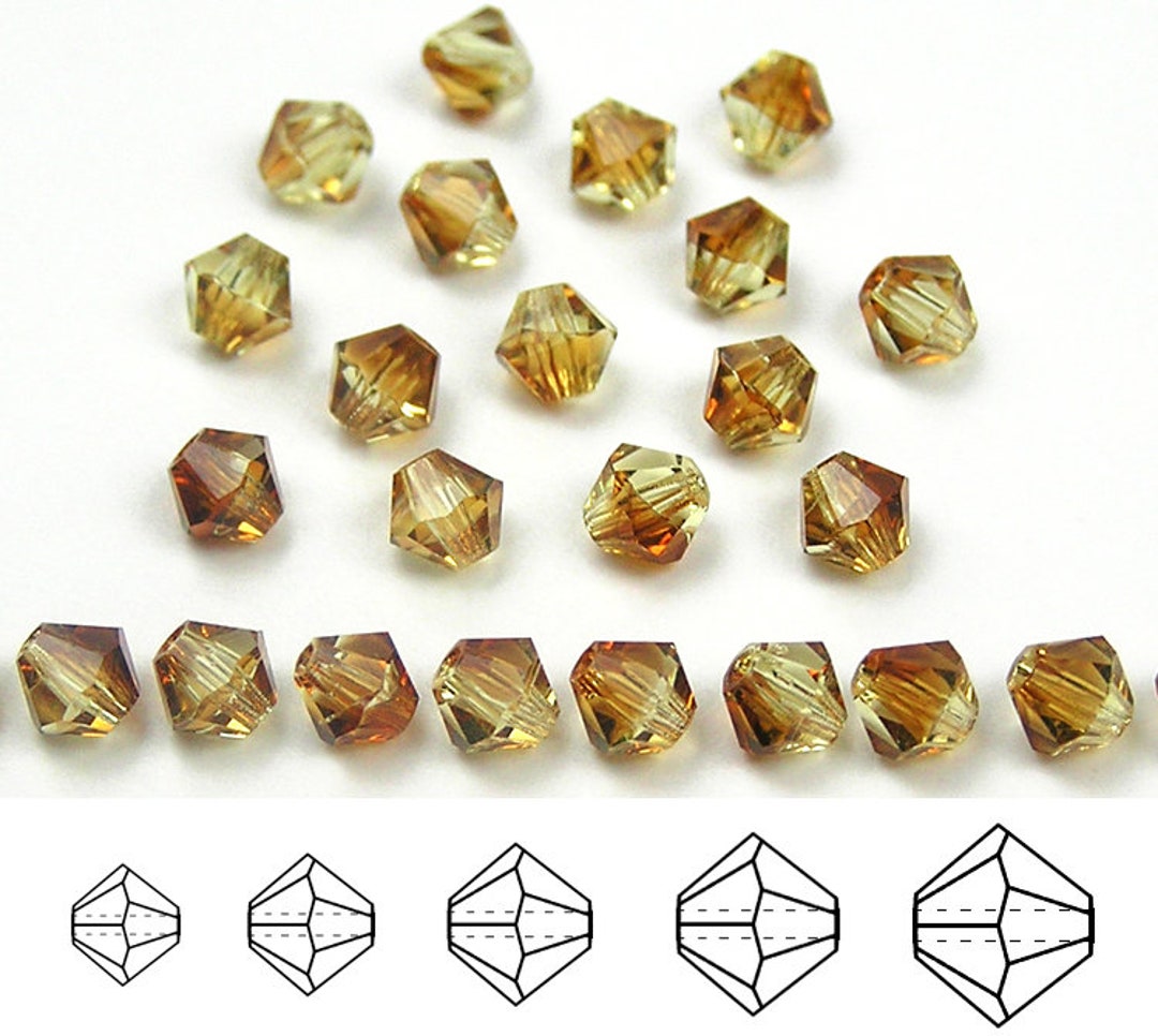 Filemot 2tone Traditional Czech Glass MC Bicone Beads Rondell Diamond ...