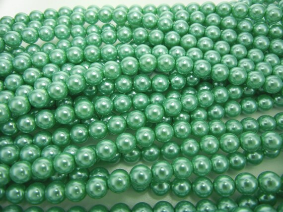 Jade Green Pearl Czech Round Glass Imitation Pearls in 2mm | Etsy