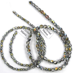 6mm 68pcs Crystal Marea Coated, Czech Fire Polished Round Faceted Glass ...