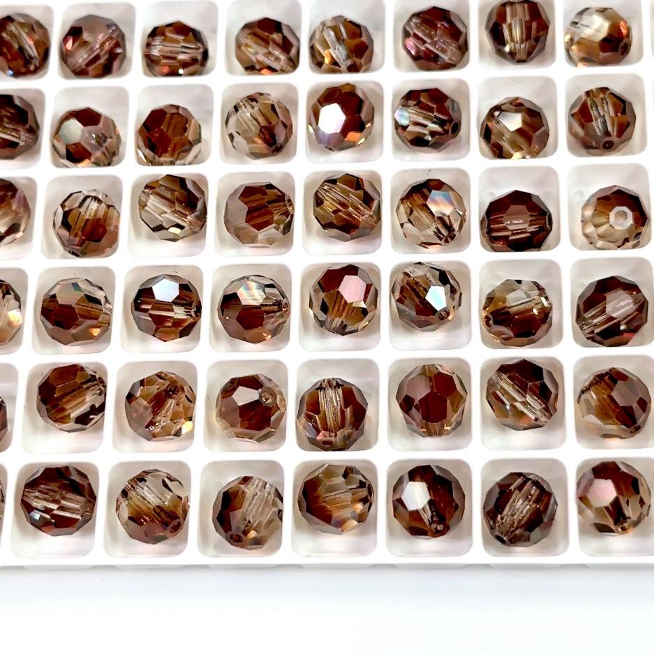 Crystal Venus Coated Czech Machine Cut Round Crystal Beads Clear and ...
